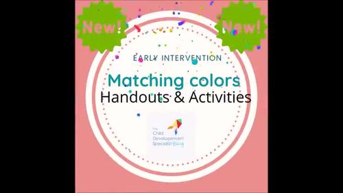 Early Intervention color matching activities | TpT