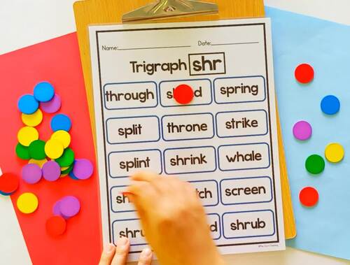 Three Letter Blends Word Hunt Worksheet | Trigraphs Practice | TPT