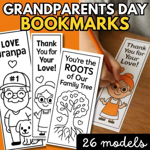 Grandparents Day Bookmarks to Color | Printable Keepsake Coloring ...