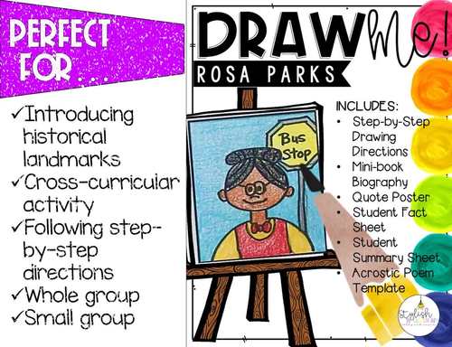 Draw Me! Rosa Parks Directed Drawing | Black History Month | TPT
