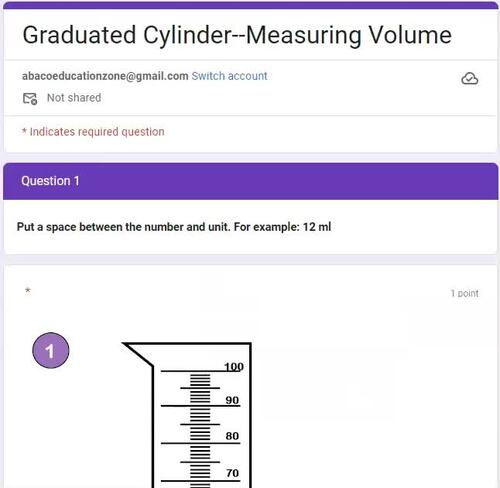 Graduated Cylinder Measuring Volume Digital and Print Activity | TPT