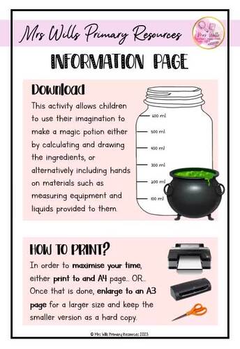 Magic Potion Activity | Measurement Volume & Capacity | Lesson Plan ...