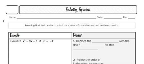 FOUNDATIONS of ALGEBRA - Notes + Practice + Warm Ups + HW + Quizzes and ...