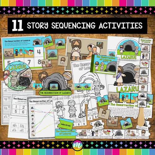 Lazarus Bible Story Sequencing Activities | Bible Story Sequence ...