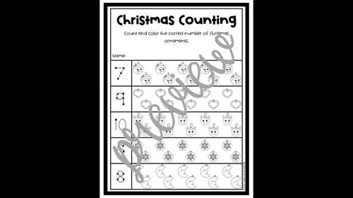 NO PREP Christmas Count & Color 6-10 for Preschool & Kindergarten Math ...