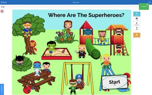 Prepositions & Describing Boom Cards™ - Superheroes Hide and Seek ...