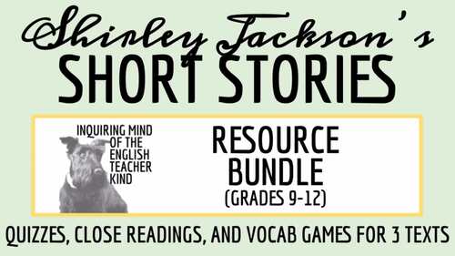 Short Stories by Shirley Jackson Quizzes, Worksheets, and Vocabulary Games