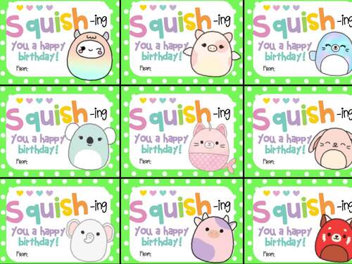 Squishmallow Birthday Gift Tag Part 2- Squish-ing you a happy birthday!