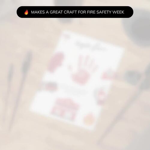 Fire Safety Week Craft Community Helper Handprint Thank You Firefighter ...