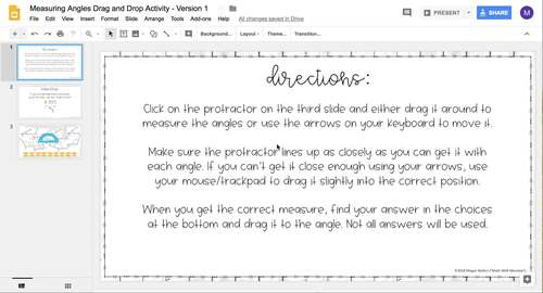 Measuring Angles With a Protractor DIGITAL Activity for Google Distance ...