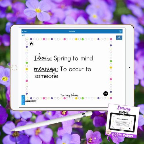Spring Idioms Boom Cards by Speech Friend | TPT