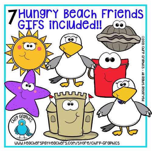 Feed the Beach Friends PNG and GIF Clip Art Set by Chirp Graphics