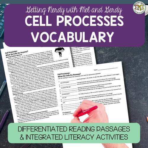 Cells | Cell Processes Vocabulary Differentiated Science Reading Passage