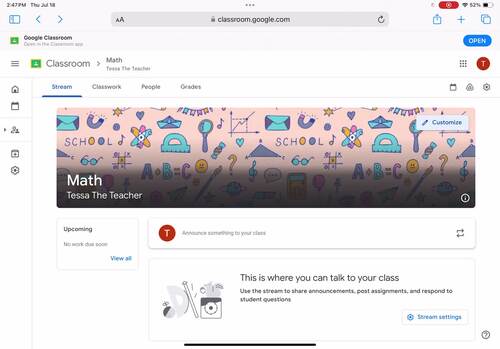 BACK TO SCHOOL School Supplies ANIMATED GIF Google Classroom Banner Header