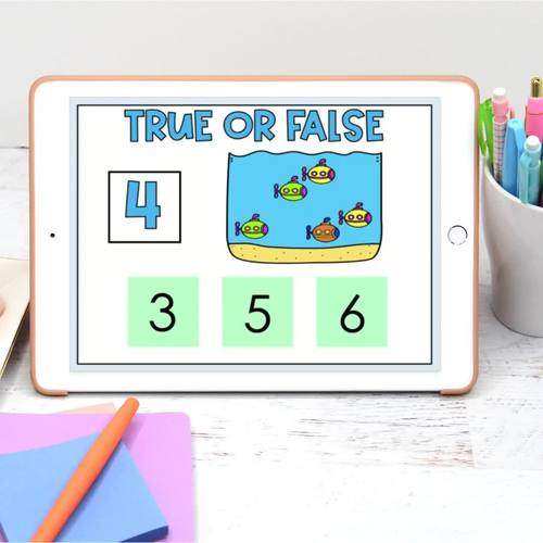 K-1 True Or False Math Warm Ups Digital & Printable by Miss V in 3