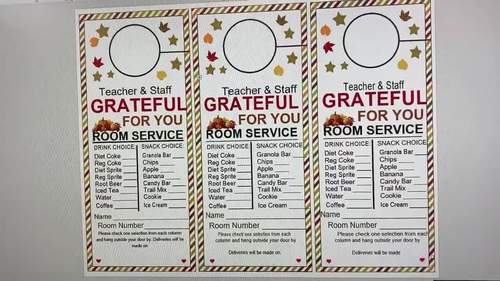 The room service door hanger: Printable and editable staff appreciation ...