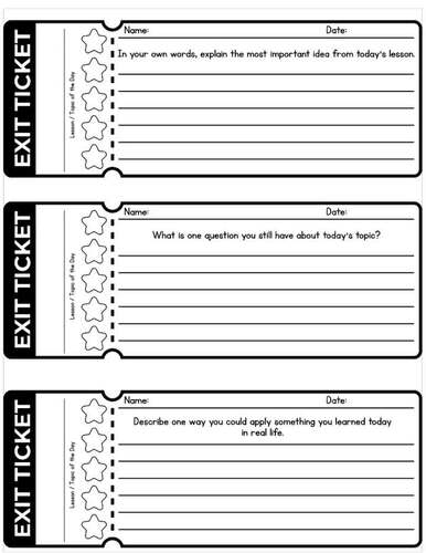 Back to School Exit Tickets | 20 Prompts + Editable Slide | 1st - 6th Grade
