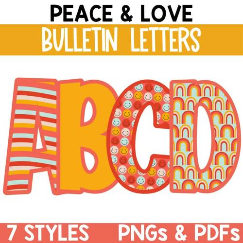 Retro Groovy Bulletin Board Letters / Valentines Bulletin Board Letters