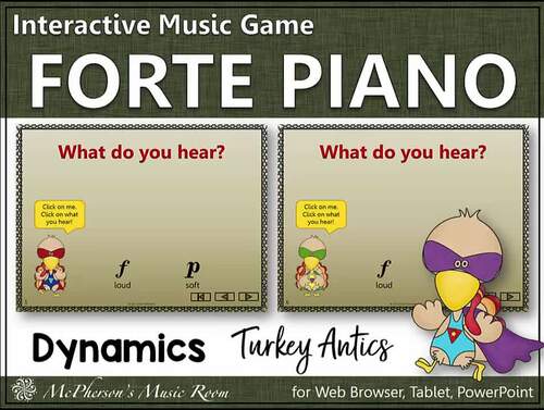 Thanksgiving Music Dynamics Forte Piano Interactive Music Game {Turkey ...