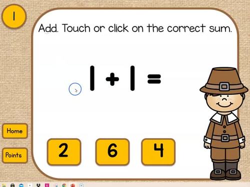 Add Doubles and Doubles Plus 1 Thanksgiving Pilgrims for Google Classroom™