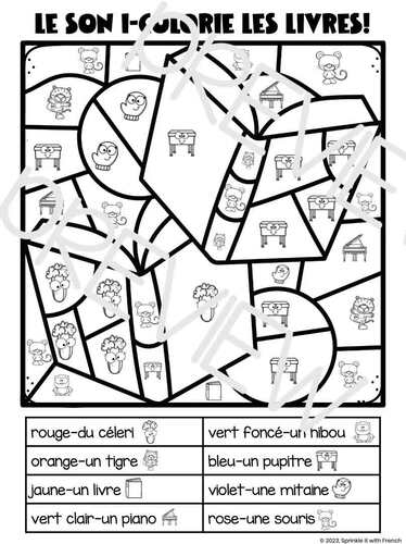 French Phonics Colorie par Mot-les sons by Sprinkle it with French