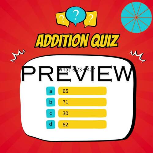 Addition Quiz cards set: Interactive Quiz Cards for Grades 2-5 Multiple ...