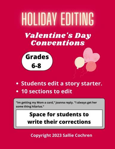Holiday Editing: Valentine's Day Conventions (Grades 6-8) | TPT