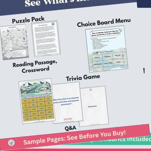 HSS 6.5.1 Bundle: Rivers of Civilization—Puzzle Pack, Trivia Game ...