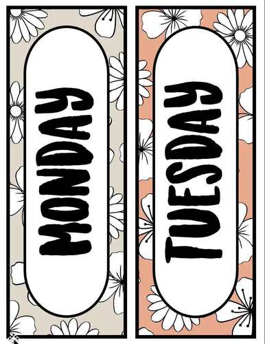 Hanging Calendar/ Date- Pastel Florals Theme by Ms Callies Class