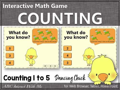 Counting to 5 Number Sense Game Interactive Math Game {Dancing Chick}