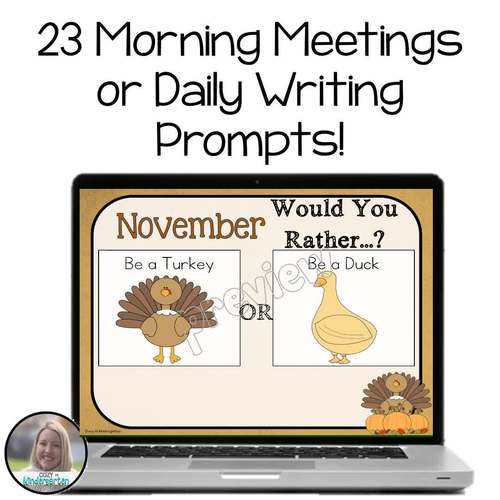 November Morning Meeting Slides | Daily Would You Rather | Kindergarten
