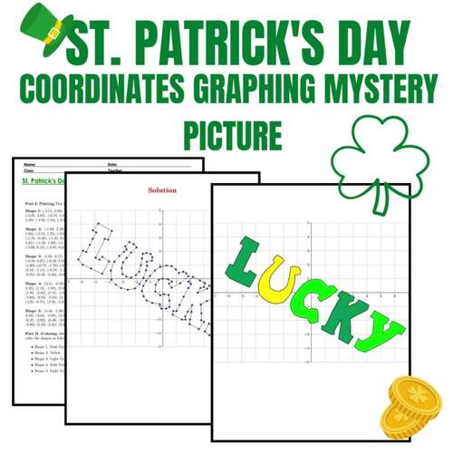 St. Patrick's Day Coordinate Graphing & Coloring Ordered Pairs Mystery ...