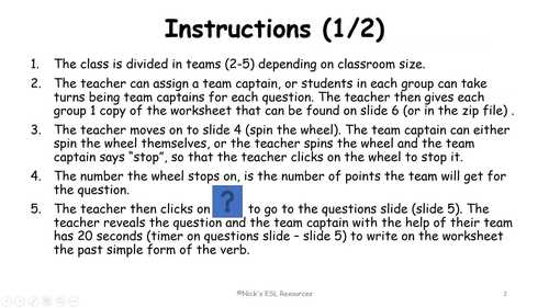 Movers - Spin the wheel game - PowerPoint - Irregular verbs - Past ...