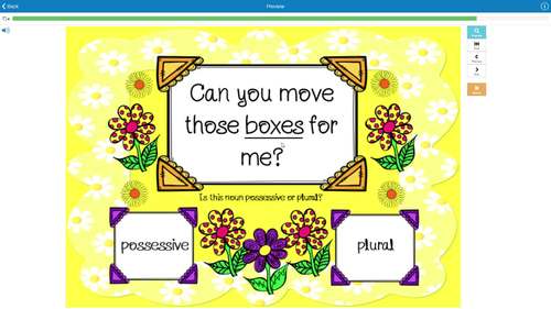 Spring Possessive or Plural Nouns Grammar Boom Cards™ by The British Kitty