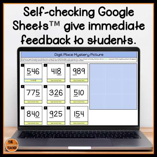 Place Value Mystery Picture Self-Checking Google Sheets | TPT