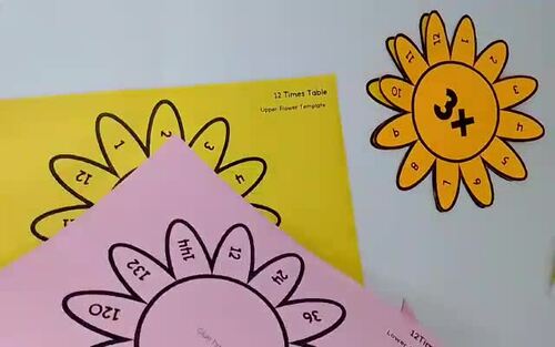 Multiplication Facts Practice Flower Craft Back to School by Xee One Stop