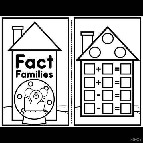 Addition and Subtraction Fact Families | Build-A-Book Winter Snowglobe ...