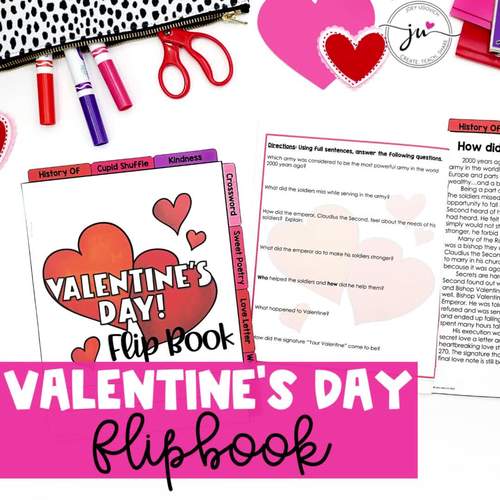 Valentine's Day Flip Book | Worksheets | Activities | Digital Option