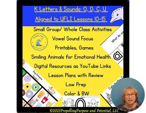 K Letters and Sounds: O, D, C, U Aligned to UFLI Lessons 10, 11, 12, 13 ...