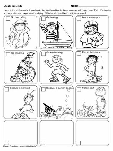 Color Activity Book for June 3rd_5th (Karen's Kids Printables) | TPT