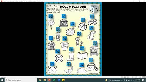 Digital Roll a Picture Initial Articulation | Teletherapy | Speech Therapy