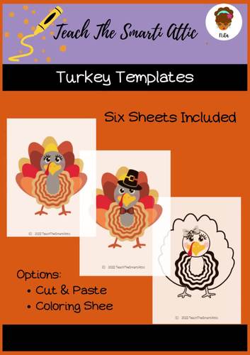 Turkey Templates - Fall Craft/Thanksgiving Lesson (Enhance) | TPT