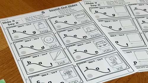 CVC PHONEME BLENDING Short A Word Family Sound Out Slide RTI SOR K-2 ...
