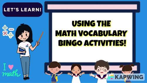 5th Grade Math Vocabulary Game Activity Bingo SET #4 Digital Resource