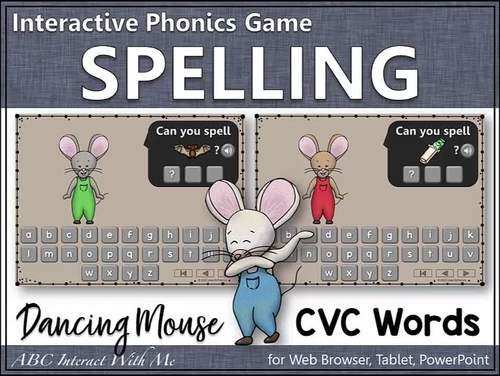 CVC Spelling Game Short Vowels Interactive Game {Dancing Mouse} | TpT