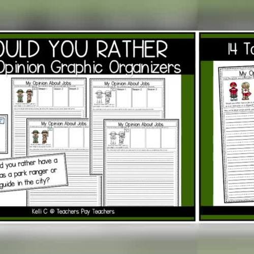 Would You Rather Opinion Writing Prompts and Graphic Organizers Jobs