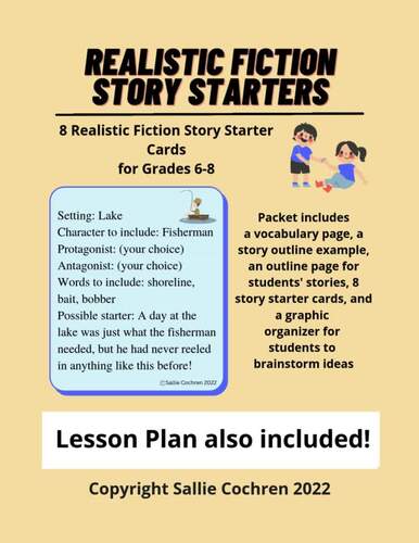 Realistic Fiction Story Starter Cards/Fictional Narrative Writing ...