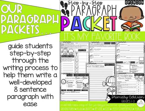 It's My Favorite Book Paragraph Packet | Opinion Paragraph Writing