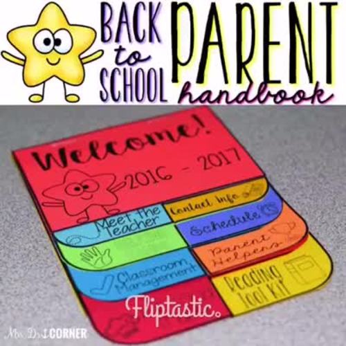 Editable Parent Handbook | Dual Tab Flip Book | Back to School Handbook