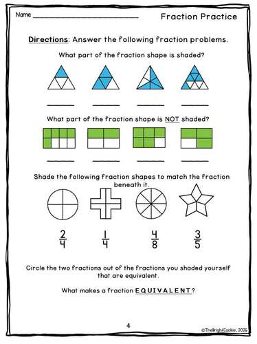 Fraction Word Problems 3rd & 4th Grade – Models, Number Lines & Task Cards